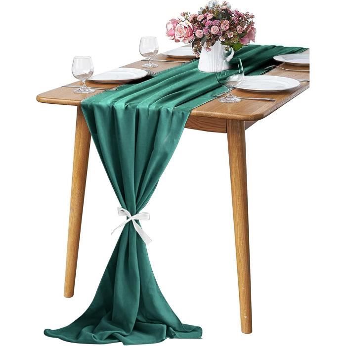 Chemin De Table En Mousseline, 70 * 300Cm Chemin De Table Noel Pour ...