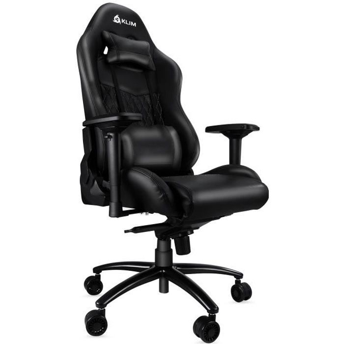 KLIM eSports - Chaise Gaming Noire + Simili Cuir et Matériaux Premium ...