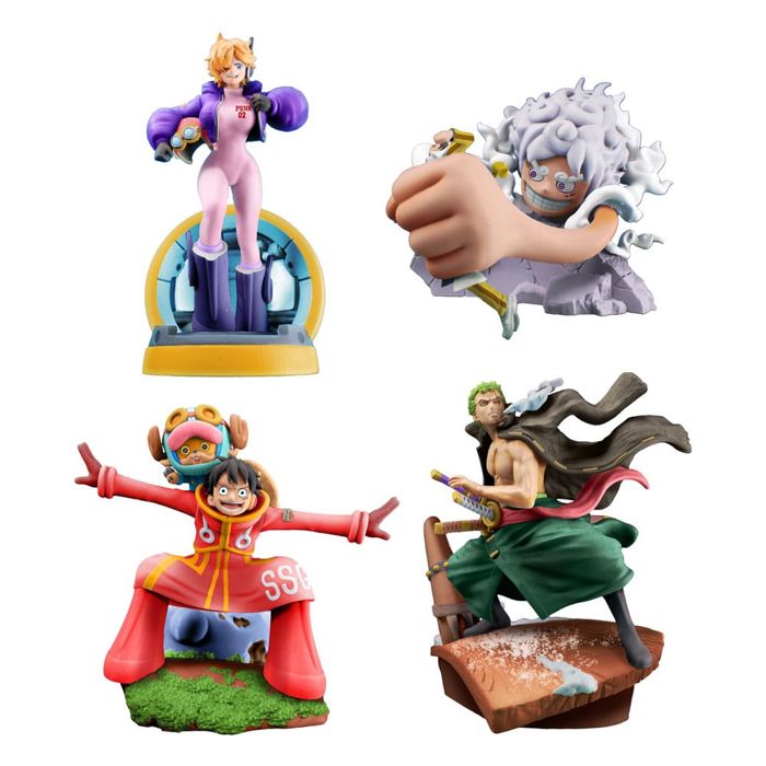 Megahouse - One Piece - Set 4 figurines One Piece Petitrama Logbox Re ...