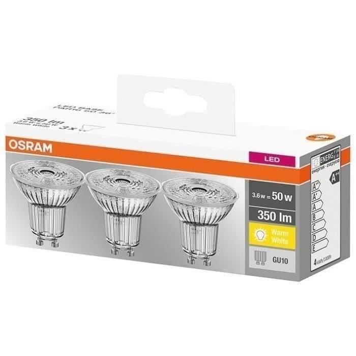 Ampoule LED à réflecteur PAR16, GU10 - blanc chaud- lot de 3 pièces ...