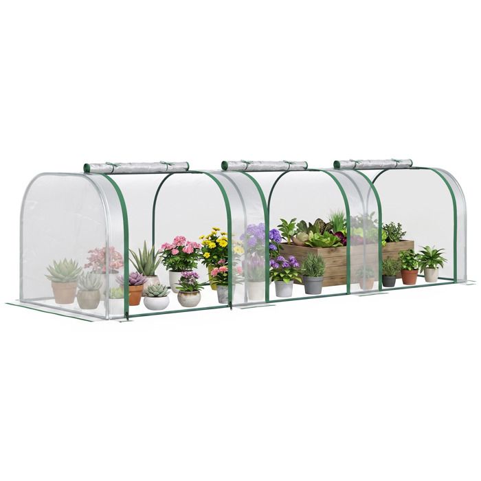 Mini serre de jardin - Outsunny - tunnel serre tomates PVC haute ...