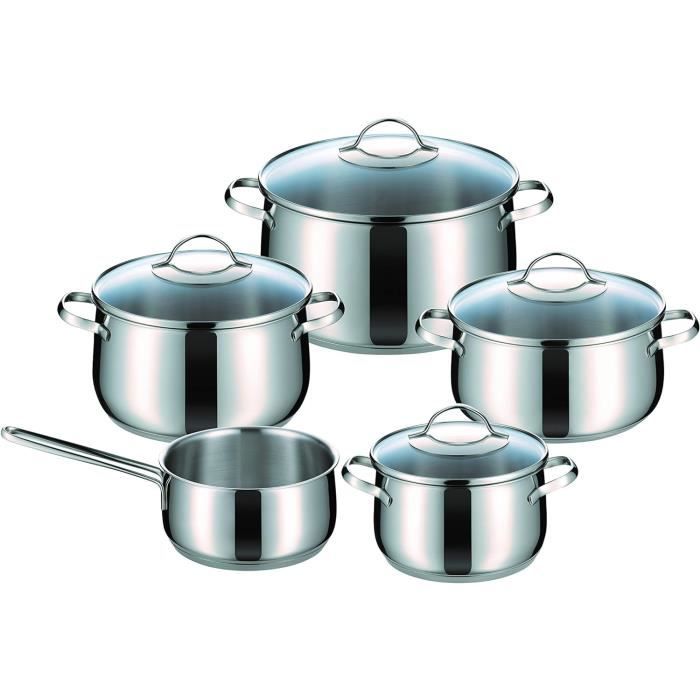 1907-317 Torrano Batterie De Cuisine 9 Pièces En Acier Inoxydable Avec Marmite De 20 Cm,Marmite ...