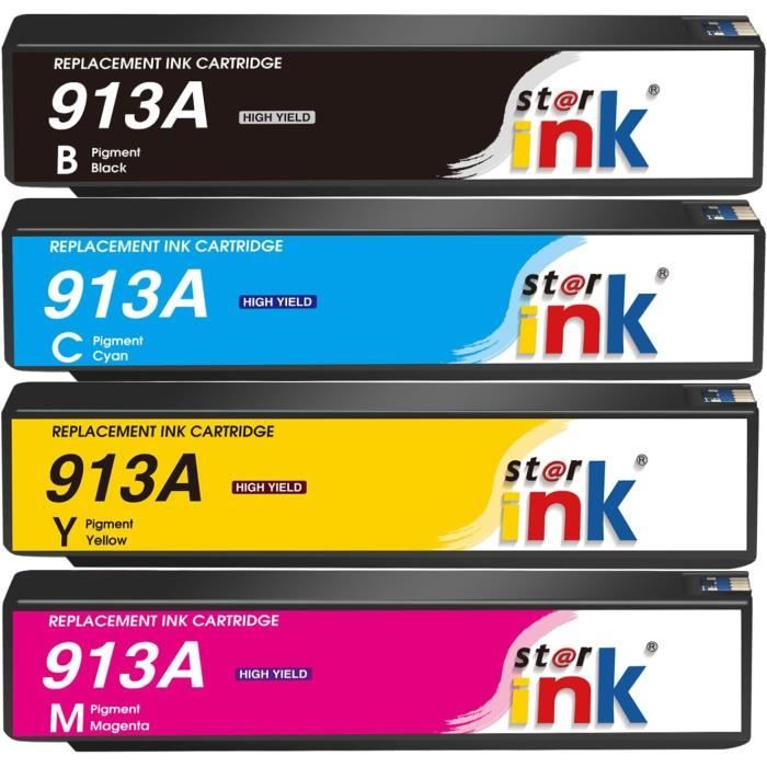 Ridgetube 913A Lot De 4 Cartouches D'Encre Compatibles Avec Hp 913A ...