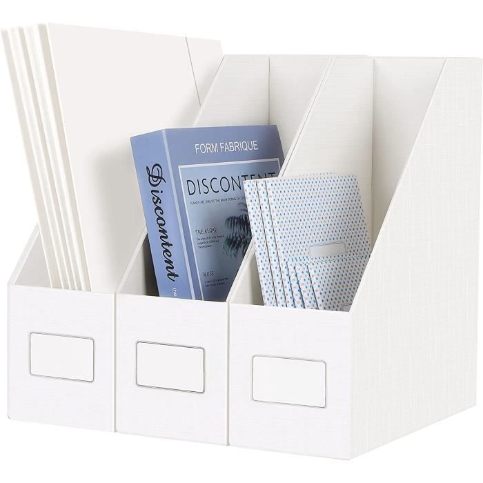 JiaWei Lot de 3 Porte revues en carton, Classeur debout en carton ...