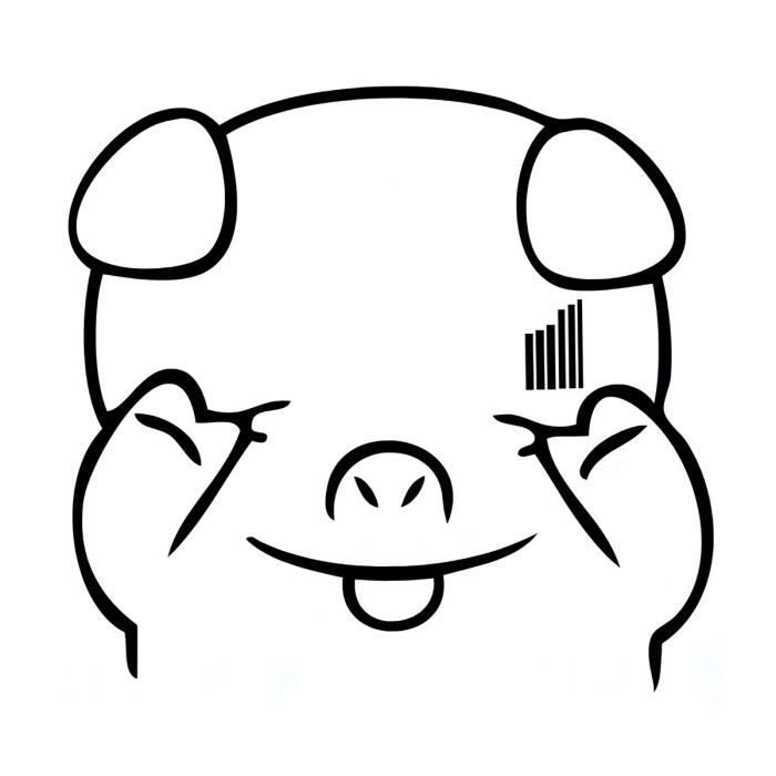 TEMPSA DIY Sticker Cochon Timide Autocollant Siège Toilette WC Amovible ...