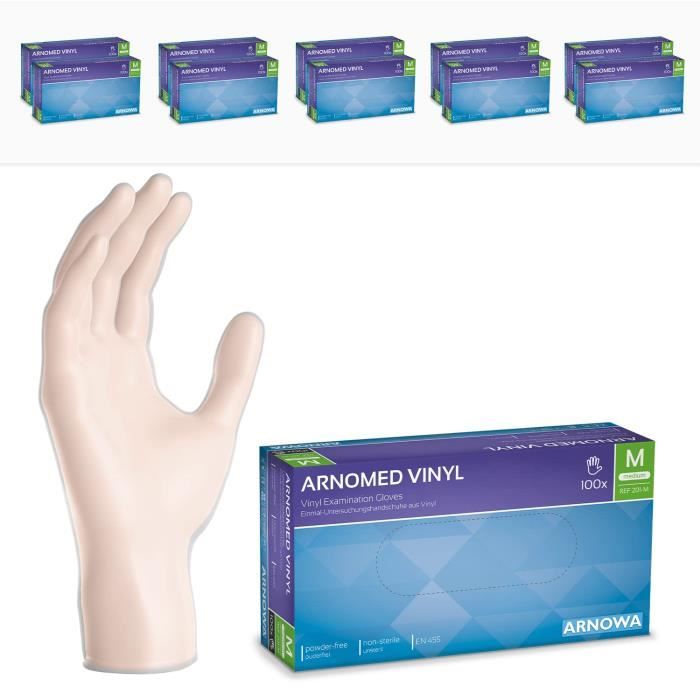 Gants Jetables En Vinyle M, 1000 Pièces (10 Boîtes), Gant Non Poudre ...