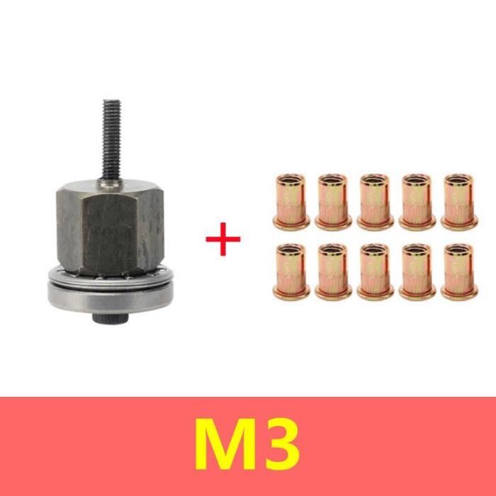 RIVEUTEUSE,M3 tool 10PCS Nuts--Tête de pistolet à Riveter manuelle ...