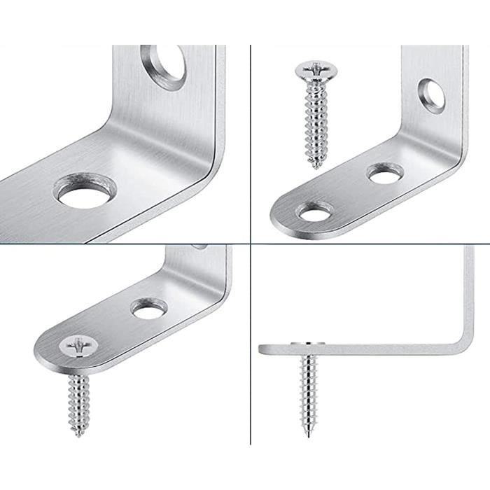 Équerres de Fixation en Acier Inox,20 PCS Angle Droit Support ...