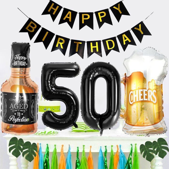 Ballon 50 Ans Anniversaire Homme, Kit De Decoration Anniversaire 50 Ans ...