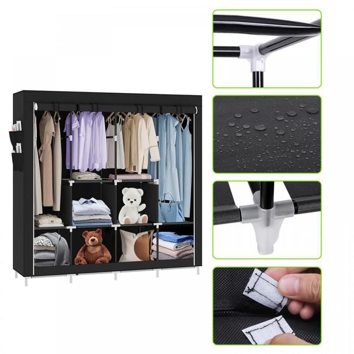 MIPAN Portable Garde-Robe Armoire Étagères Vêtements pour la Maison, la ...