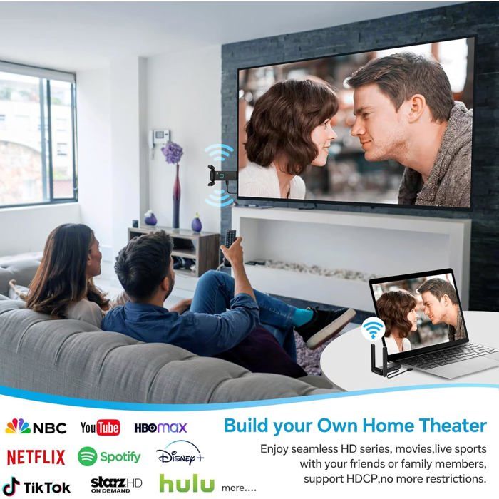 Kit d'extension HDMI sans fil - WOOPSO - Émetteur et récepteur - Plug ...