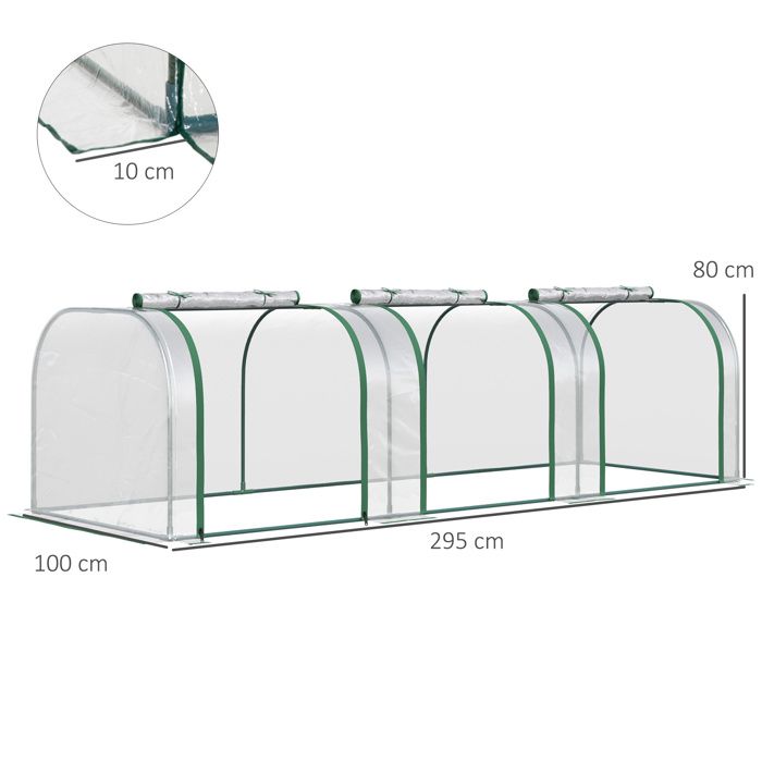 Mini serre de jardin - Outsunny - tunnel serre tomates PVC haute ...