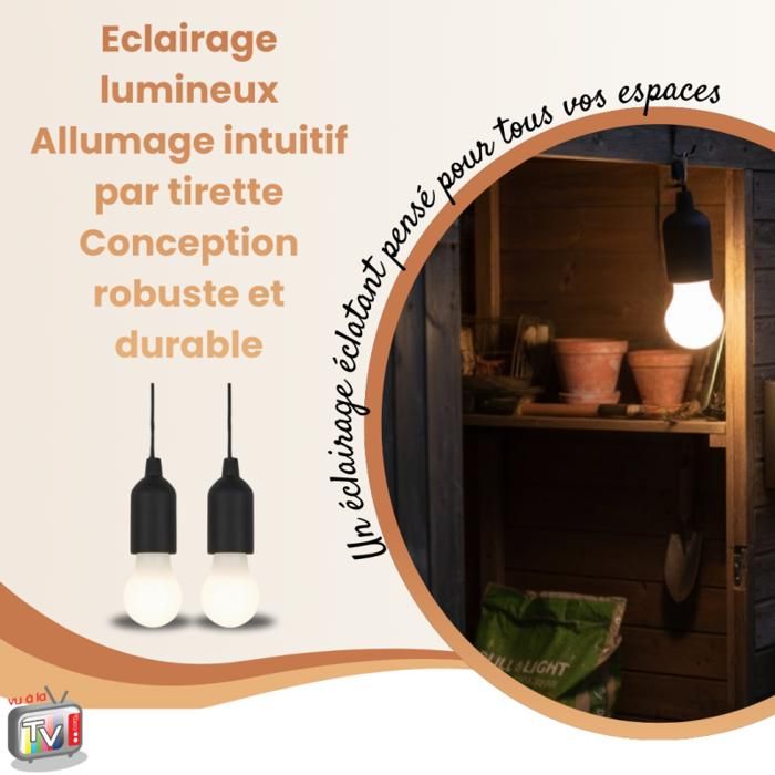 VENTEO | Lampe LED Sans Fil À Tirette X 2 | LED Chambre Adaptée|Espaces ...