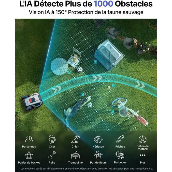 ANTHBOT M5 Robot Tondeuse sans Câble avec Abri Inclus, GPS RTK, Caméra ...