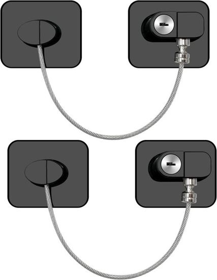 Lot de 2 Securite Fenetre Enfant,Serrure Frigo pour Enfants avec Clés, Bloque Port Fenetre sans ...