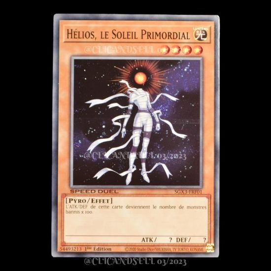 Carte YU-GI-OH SGX3-FRF01 Hélios, le Soleil Primordial (V.2 - SR) NEUF ...