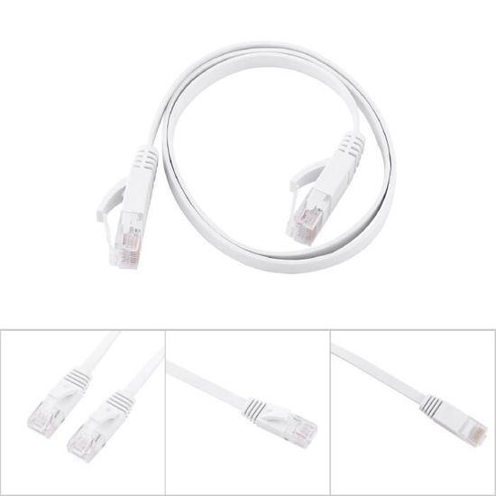 Hililand Câble LAN RJ45 CAT6 Câble plat LAN de réseau Ethernet RJ45 ...