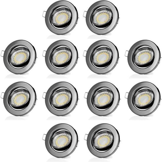 Sweet Led Lot de 12 spots encastrables orientables 5 W 450 lm LED 230 V ...