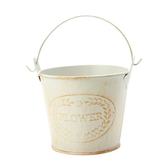 Vintage Pot De Fleur Galvanisé Cache-pot Maison Plante Jardinière ...