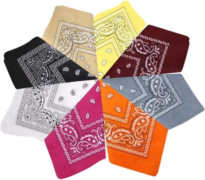Lot De 3/6/7/8 Bandanas Double Face Imprimé Cachemire Multifonction ...