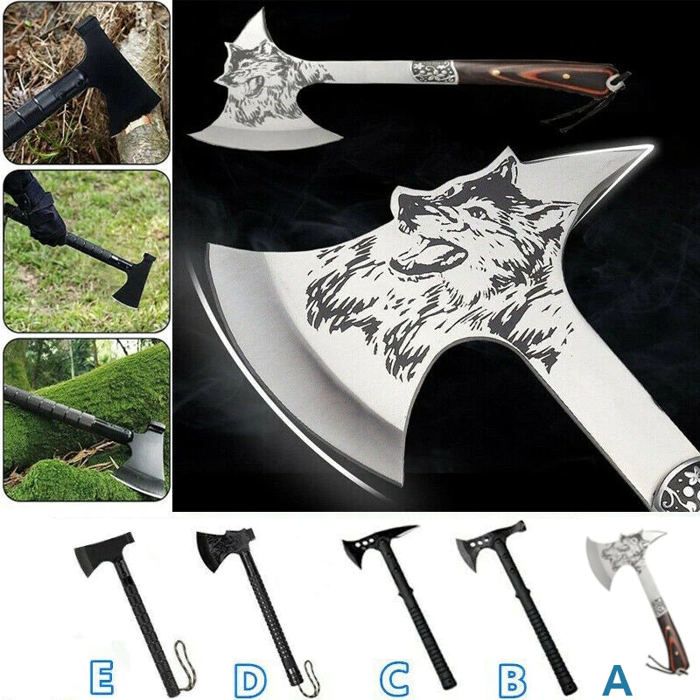 Camping Axe, Foldable, Multifunctional, Tactical Tool, Type A, silver ...
