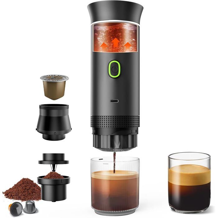 Mini Machine à Café Portable avec 7500mAh Batterie, Cafetière Expresso ...