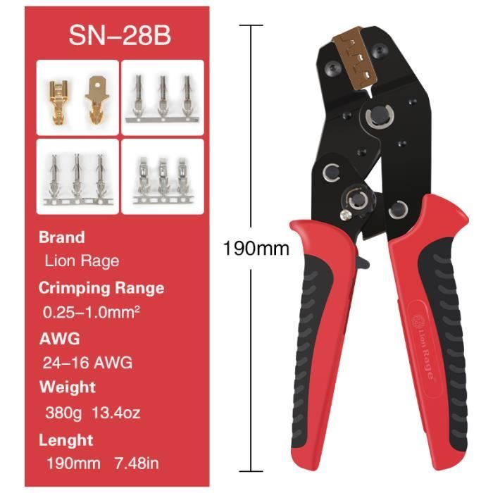 Bleu clair-Pince à sertir SN-28B 48B 58B Dupont XH2.54 KF2510 SM 2.54 3.96 TAB 2.8-4.8-6.3 ...