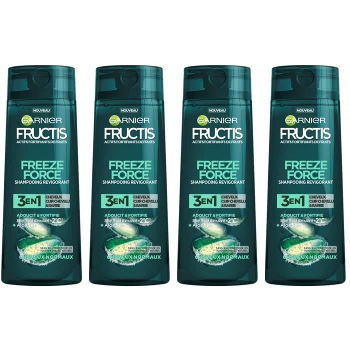 Garnier Fructis Freeze Force Shampooing 3 en 1 Aloe Homme Cheveux Cuir ...