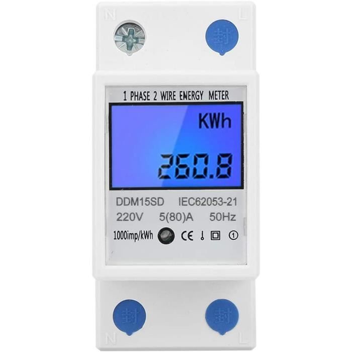 Compteur numérique électrique, Compteur d'énergie domestique Monophasé ...