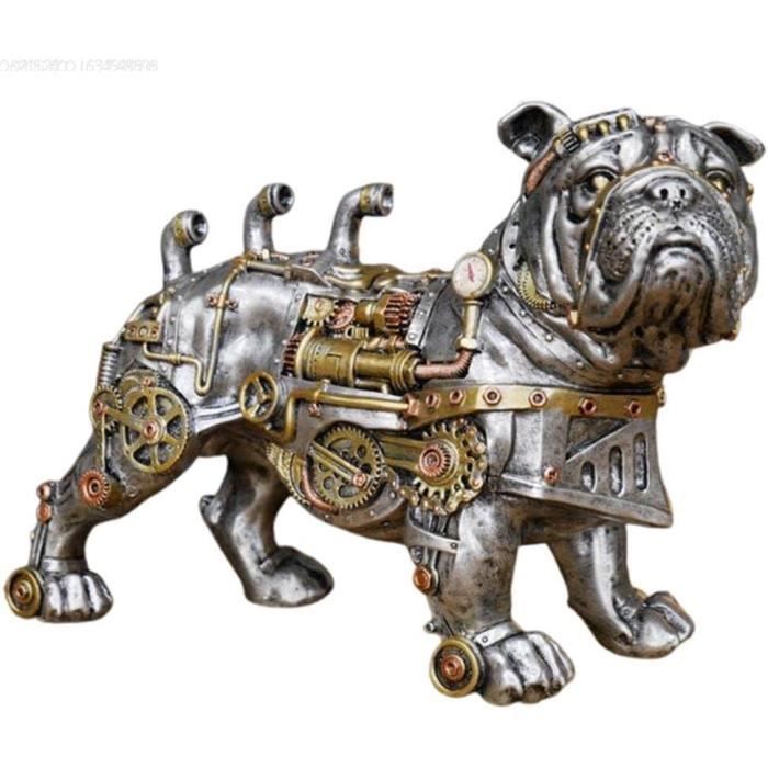 Statue Mécanique De Chien Punk – Design Industriel Steampunk Bulldog ...
