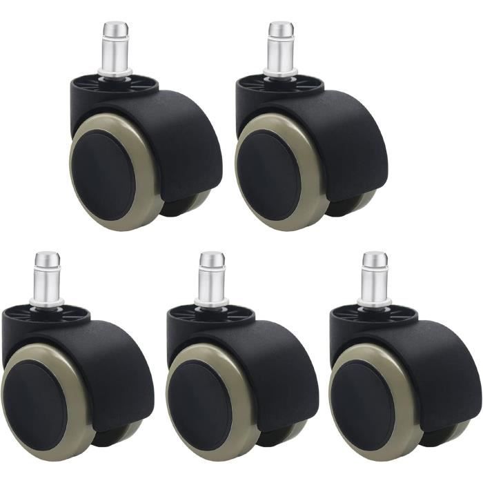 Lot De 5 Roues De Rechange Universelles Pour Chaise De Bureau De 5,1 Cm ...