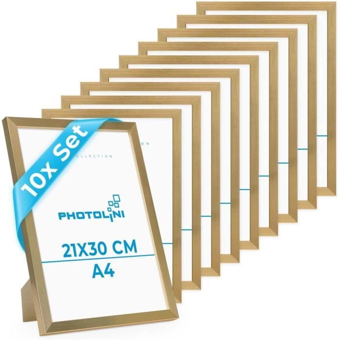 Cadre A4 21 X 30 Bois Mdf Doré, Lot De 10 Cadres Photo Pour Posters Et ...