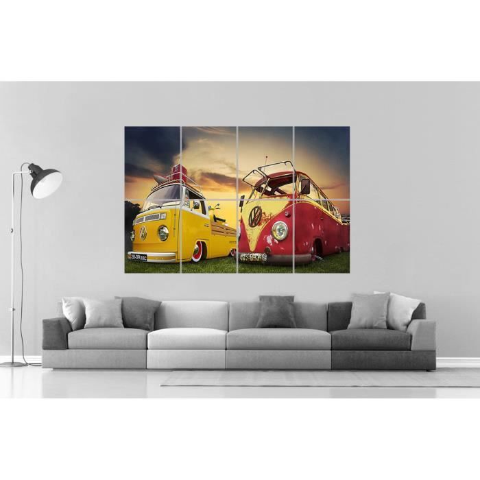 VANS CAMPER VOLKSWAGEN Wall Art Poster Grand format A0 Large Print ...