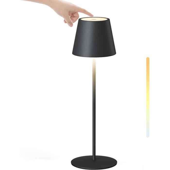Lampe De Table Sans Fil 4000Mah Lampe De Table Rechargeable Led Tactile 3 Couleurs De Lumièr ...