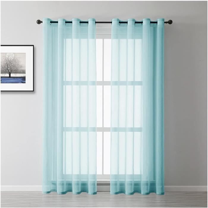 Rideau Voilage Fenetre, Petit Rideau 2 Pièces Rideau A Oeillets ...