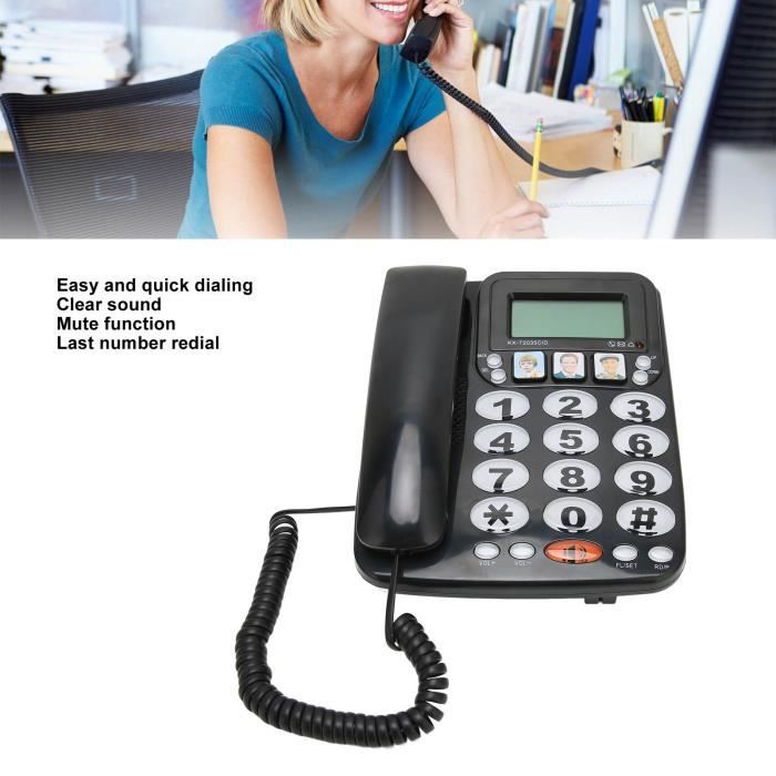 ROM Téléphones Fixes Téléphone Filaire Double Port Son Clair Dernier ...