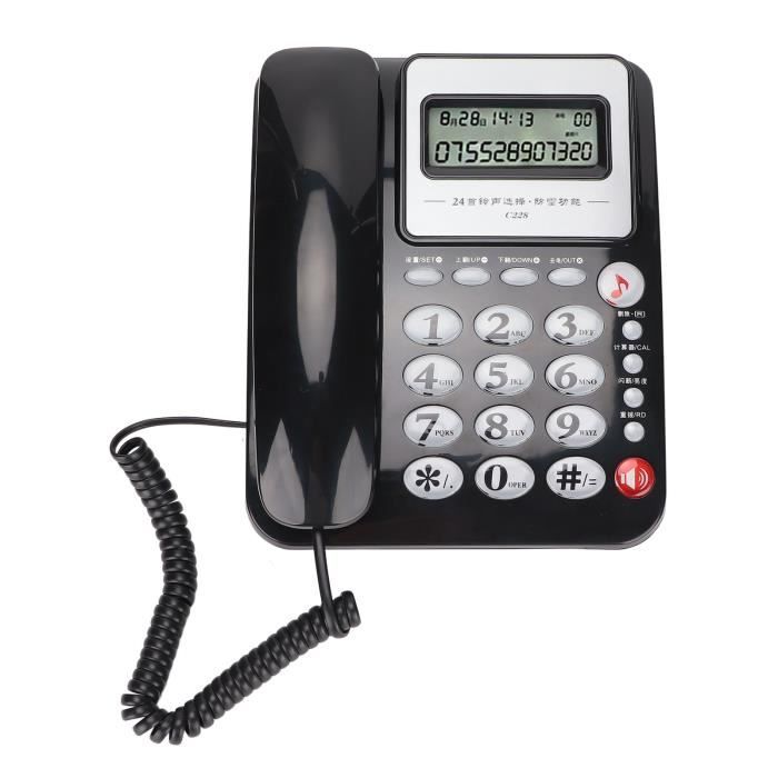 Fdit Téléphone ID de l'appelant C228 Téléphone Filaire de Bureau ...