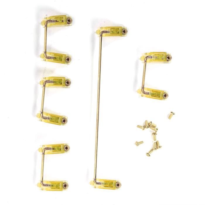 Qiilu 25U 2U Stabilisateur de clavier mécanique avec vis plaquées or ...