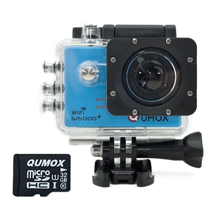 QUMOX SJ5000 plus WIFI Action sport caméra caméscope Full HD bleu ( inclus une batterie ...