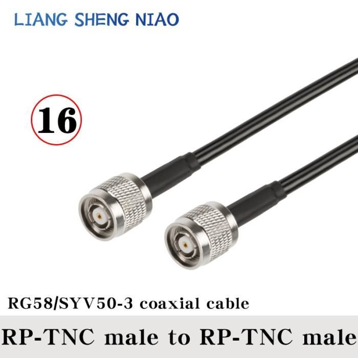 Câble coaxial RG58 TNC mâle vers UHF mâle femelle,connecteur en queue de over,ligne de câble ...