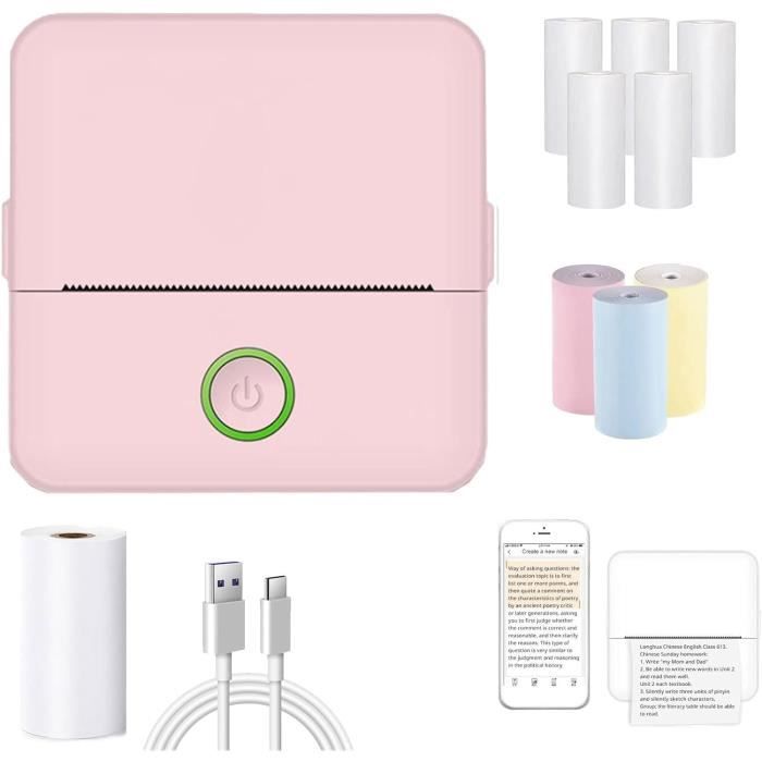 APAAZO Imprimante Doodle Dash, Mini-imprimante Portable Notebuddy, Mini-imprimante Portable ...
