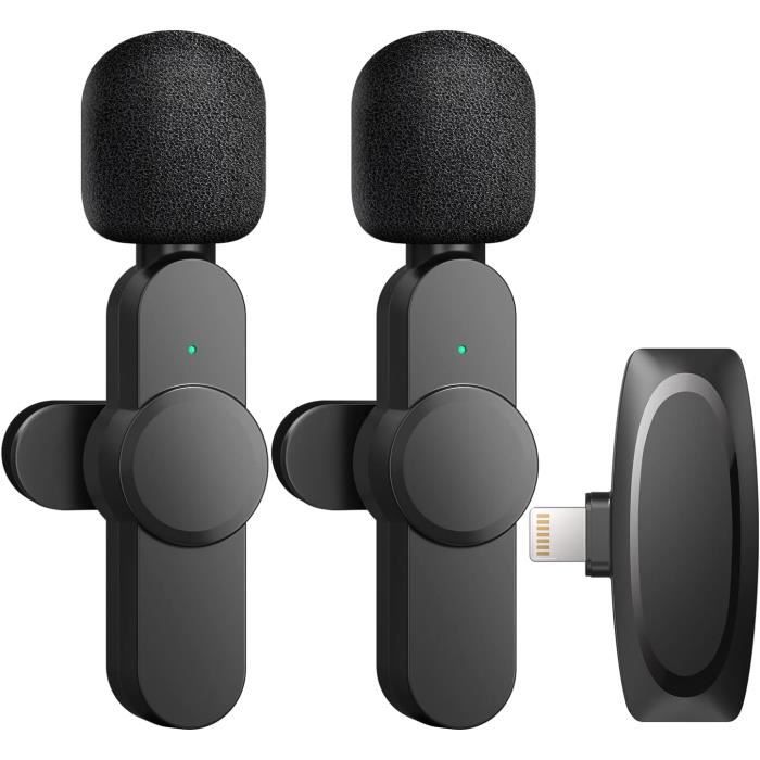 Lot De 2 Micros Cravate Sans Fil Pour Iphone, Ipad, Double Micros Sans ...