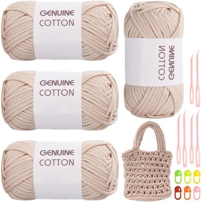 Pelote Coton Pour Crochet, Fil À Tricoter 4 X 50G Pelote De Laine ...