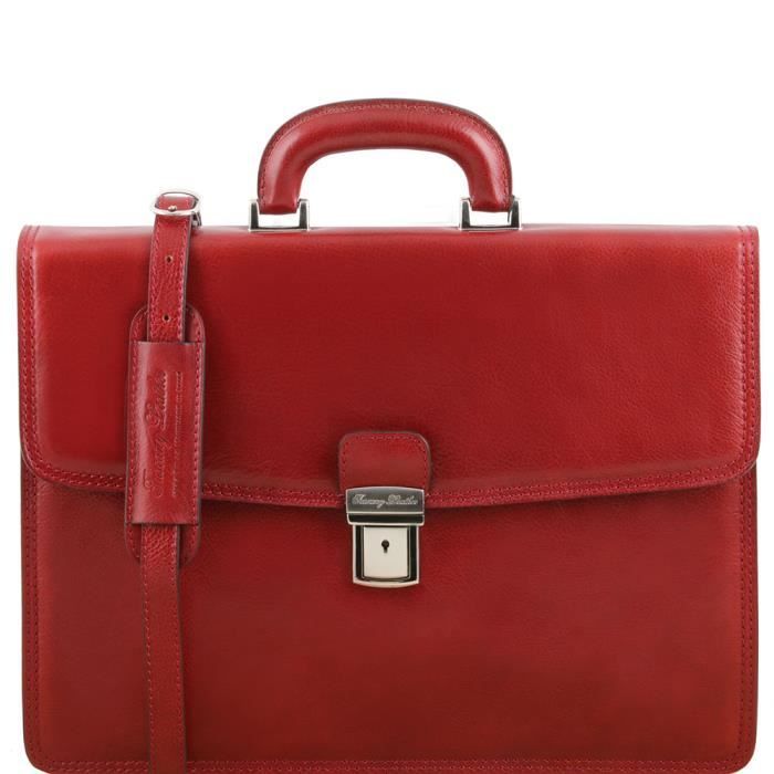 Tuscany Leather - Amalfi - Cartable en cuir avec 1 compartiment - Rouge ...