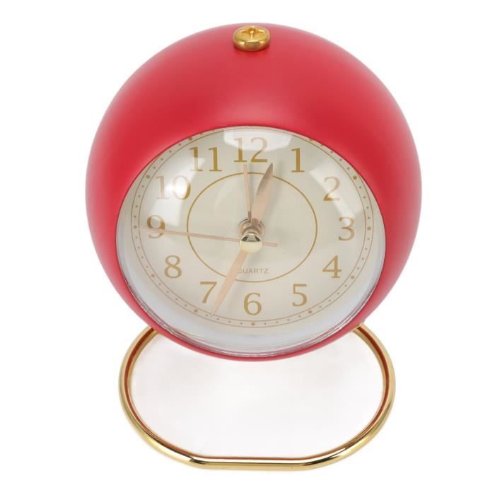 VBESTLIFE petit réveil rétro Réveil rétro silencieux anneau rond ...
