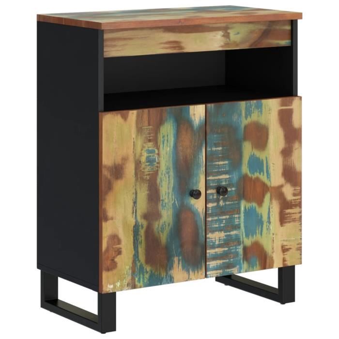 YAJ-Buffet avec 2 portes 60x33x75 cm bois massif de récupération ...