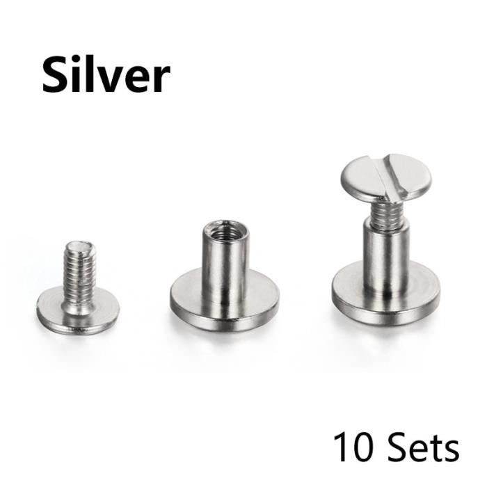 RIVET,silver-5mm--Rivets à clous à vis solide, Double tête plate ...