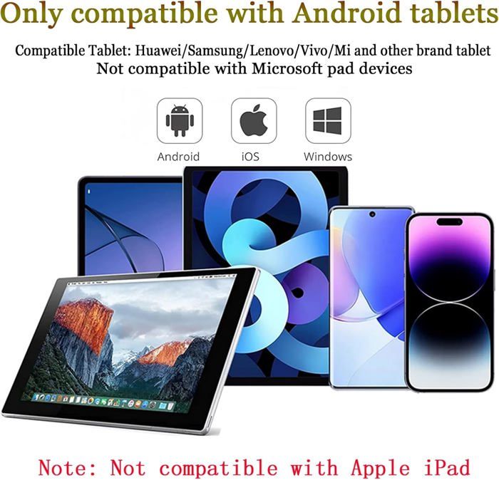 Stylet Tablette Android,Stylet Tablette pour Charge Rapide, Fixation ...