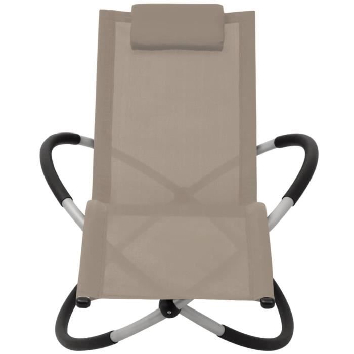 Chaise longue géométrique d'extérieur Acier Taupe---PLA - Cdiscount Jardin