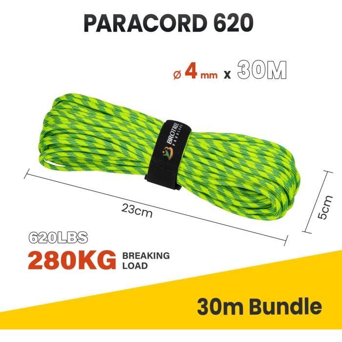 Paracorde 4Mm 9 Brins Corde En 100% Nylon (15M, 30M, 50M) Type Iii Corde Parachute Pour Survie ...